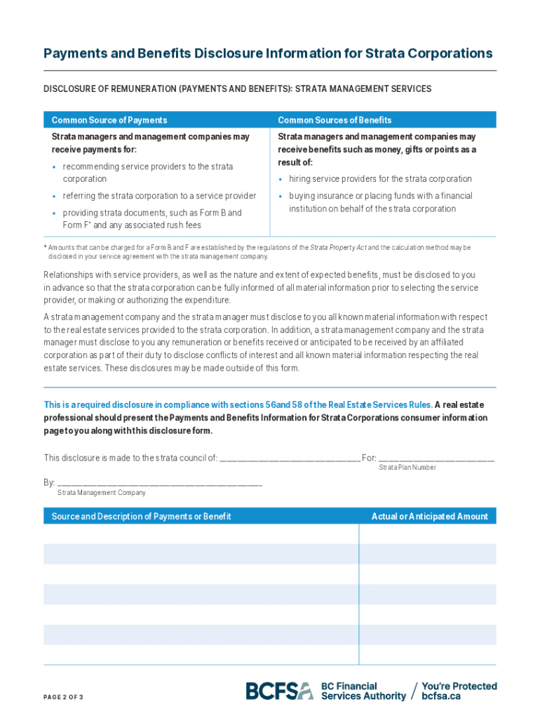 Fillable Online New Disclosure Form for Strata Management Companies Fax ...