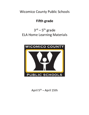Fillable Online Wicomico County Public Schools Fifth grade 3rd 5th ...