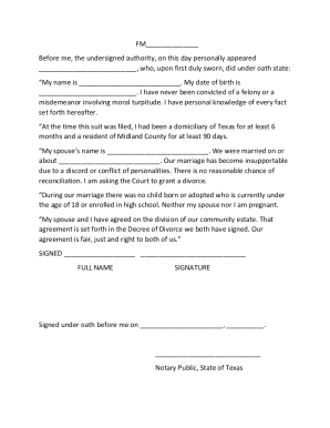 Fillable Online Affidavit Divorce (007) Fax Email Print - pdfFiller