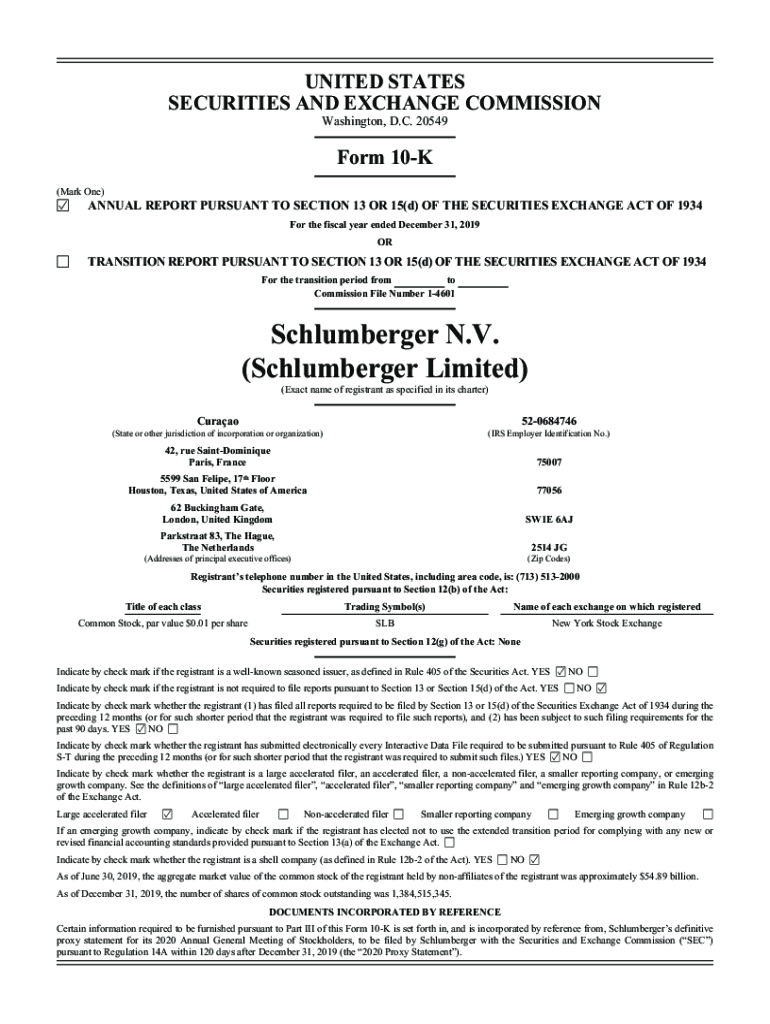 Fillable Online media corporate-ir Schlumberger N.V. (Schlumberger ...