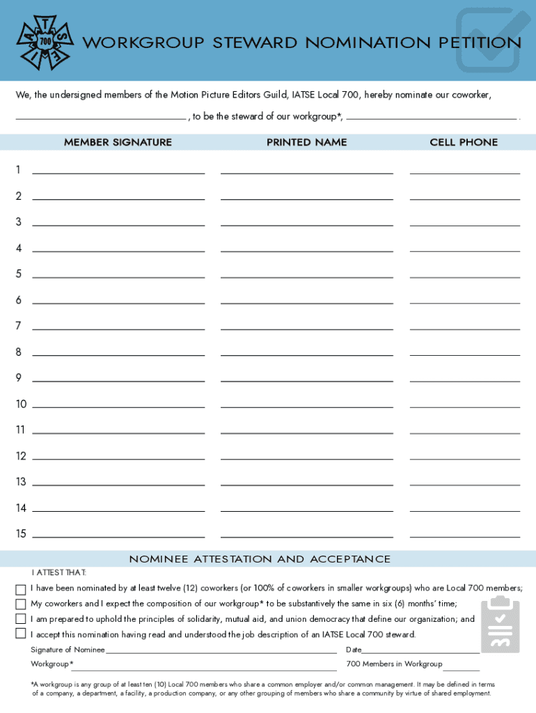 Fillable Online Steward Nomination Form update 8-15-22 -fnl Fax Email ...