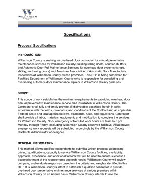 Fillable Online REQUEST FOR PROPOSAL Overhead Door, Automatic ... Fax ...