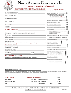 Fillable Online NAC MEDICAL REQUEST FORM 2- ... Fax Email Print - pdfFiller