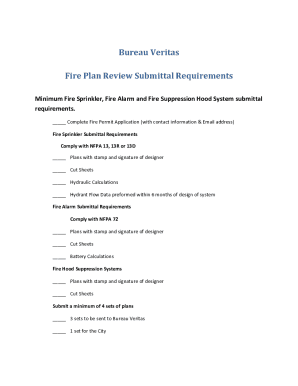 Fillable Online Bureau Veritas Fire Plan Review Submittal Requirements ...