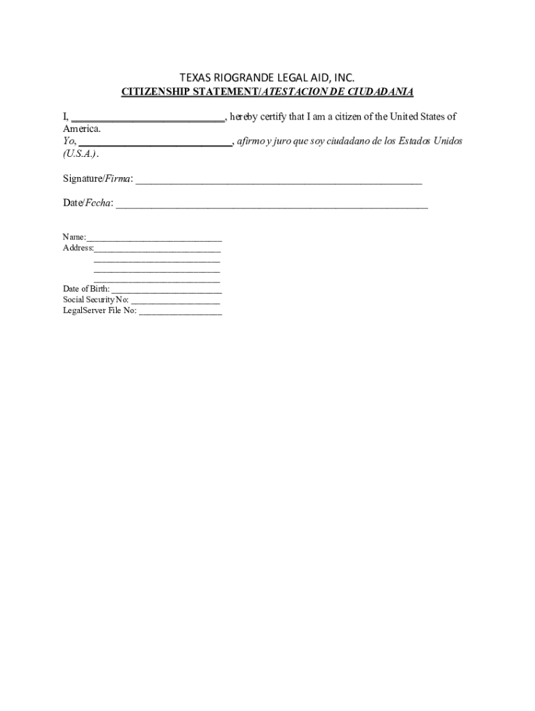 Preenchível Disponível TEXAS RIOGRANDE LEGAL AID, INC. Fax Email ...
