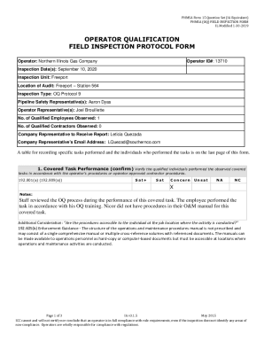 Fillable Online Legacy OQ Inspection Form-15PHMSA Fax Email Print ...