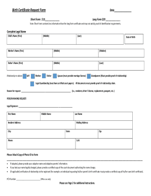 Fillable Online Birth Certificate Request Form Sharon CT Fax Email ...