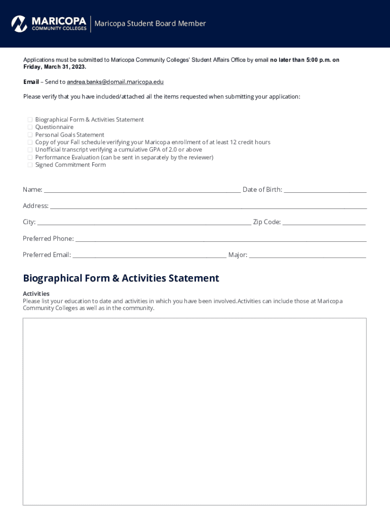 Fillable Online student-board-member-application Fax Email Print - pdfFiller