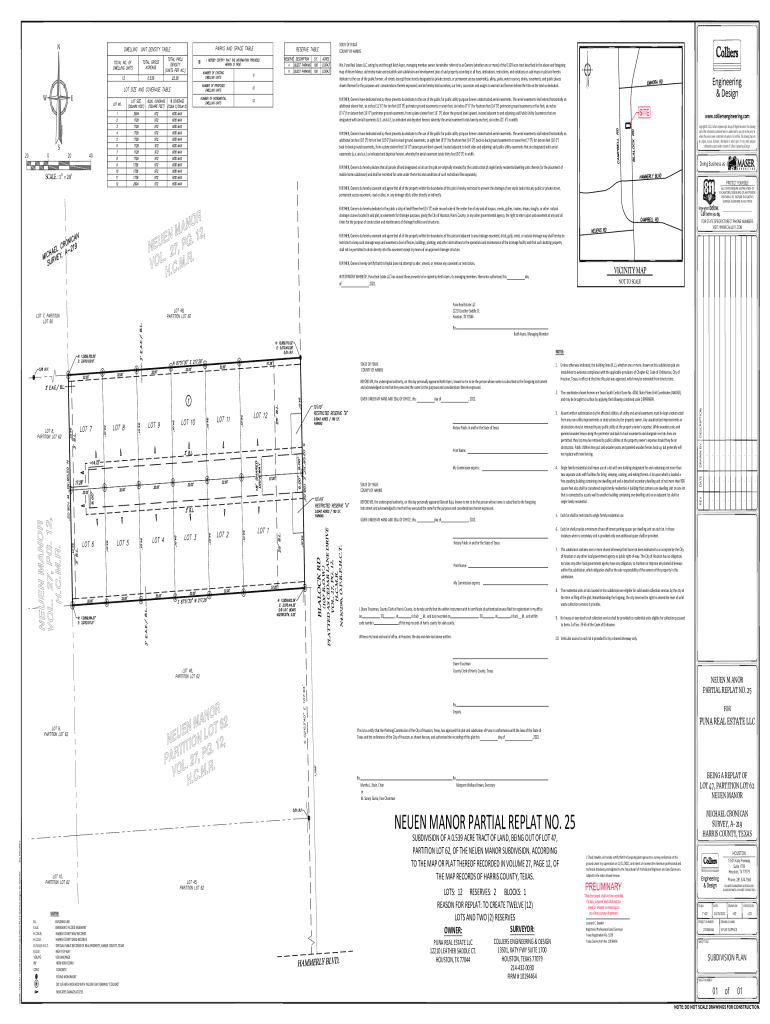 Fillable Online NEUEN MANOR PARTIAL REPLAT NO. 25 Fax Email Print ...