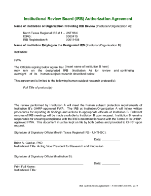 Fillable Online Institutional Review Board Forms and Templates Fax ...