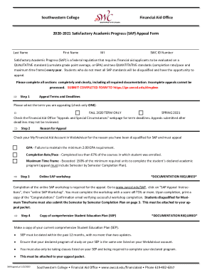 Fillable Online Satisfactory Academic Progress (SAP) - Financial Aid ...