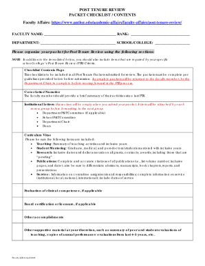 Fillable Online Criteria for Faculty Promotion, Tenure and Periodic Peer ... Fax Email Print ...