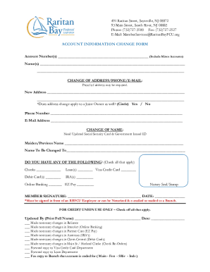 Fillable Online ACCOUNT INFORMATION CHANGE FORM Fax Email Print - pdfFiller