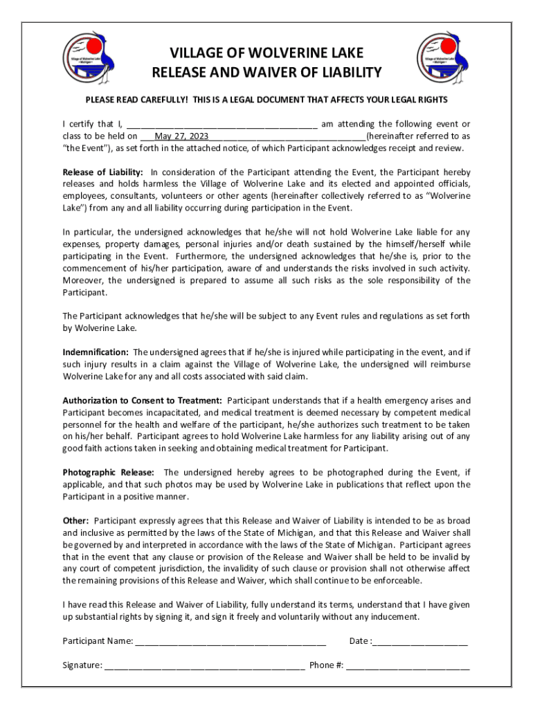 Fillable Online Wolverine Lake Police Department Fax Email Print ...