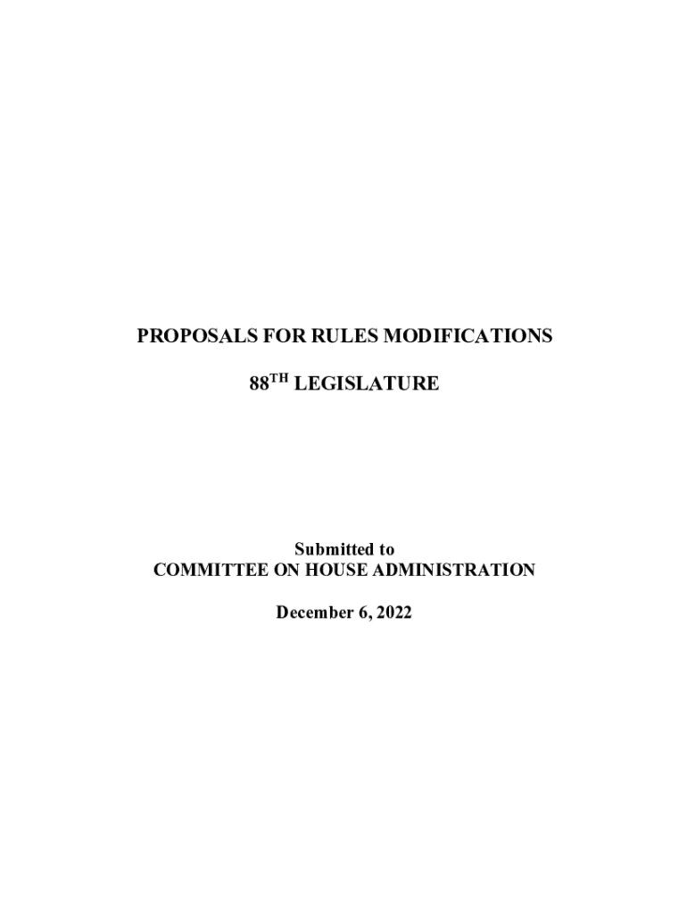 Fillable Online A Retrospective of House Rules Changes Since the 110th ...