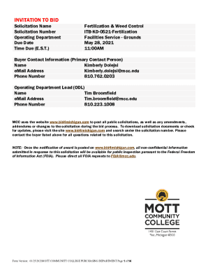 Fillable Online SOLICITATION, OFFER AND AWARD FORM INVITATION ... Fax ...