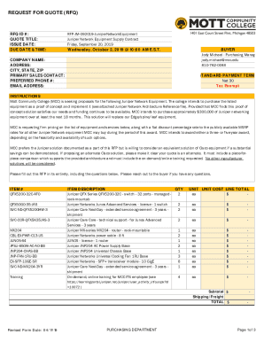 Fillable Online Request for Quote (RFQ) Template Fax Email Print ...