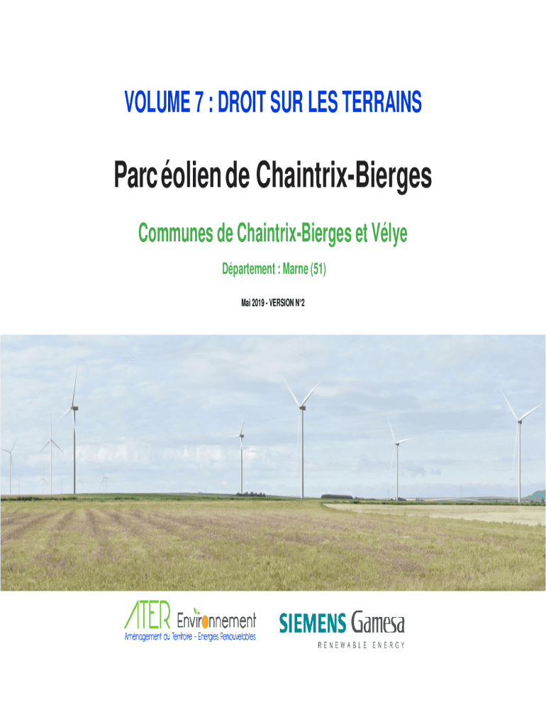 Remplissable En Ligne Projet de parc olien de Chaintrix-Bierges et Vlye ...