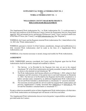 Fillable Online SUPPLEMENTAL WORK AUTHORIZATION NO. 1 TO ... Fax Email ...