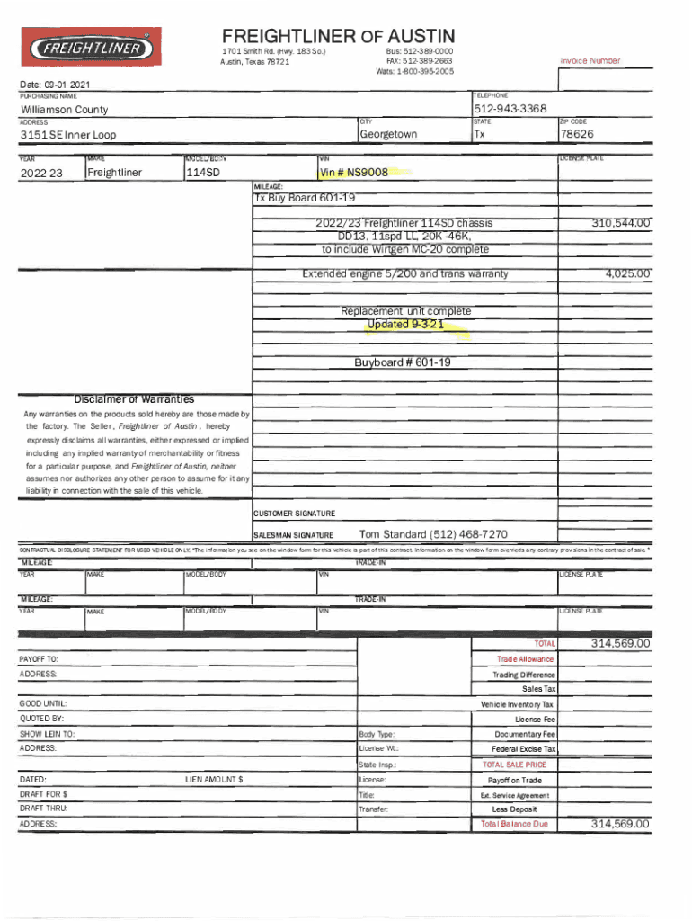 Fillable Online Freightliner: A Site About On-Highway And Vocational Trucks Fax Email Print ...