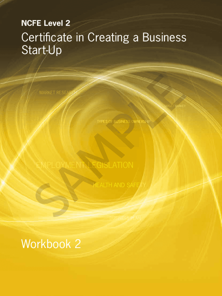 Fillable Online NCFE Level 2 Certificate in Creating A Business Start ...