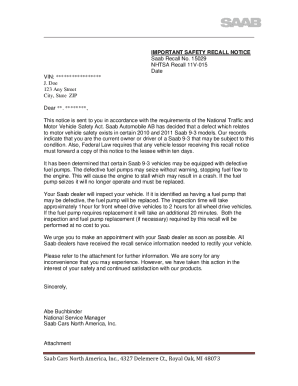 Fillable Online Vehicle Safety Recalls Week Fax Email Print - pdfFiller