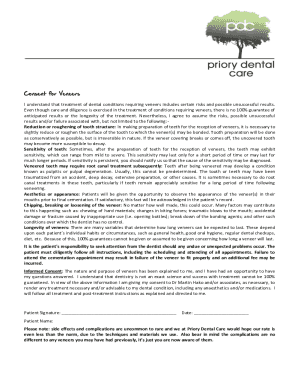 Fillable Online Crown and Bridge Consent Form Fax Email Print - pdfFiller