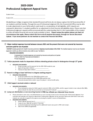 Fillable Online 202 Professional Judgment Appeal Form Fax Email Print ...