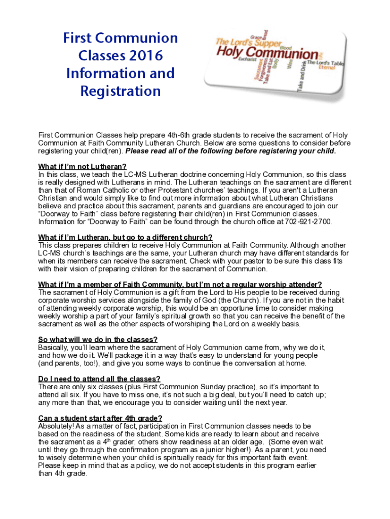 Childs Guide To First Holy Communion