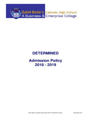 Fillable Online Admissions - St Bede's Catholic Primary School Fax Email Print - pdfFiller