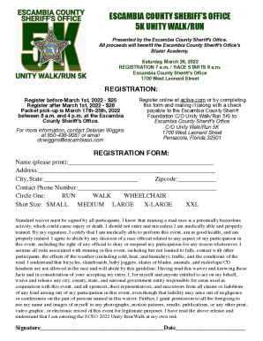 Fillable Online 5K REGISTRATION FORM Fax Email Print - pdfFiller