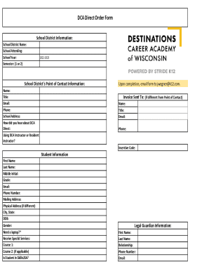 Fillable Online DCA Direct Order Form Fax Email Print - pdfFiller