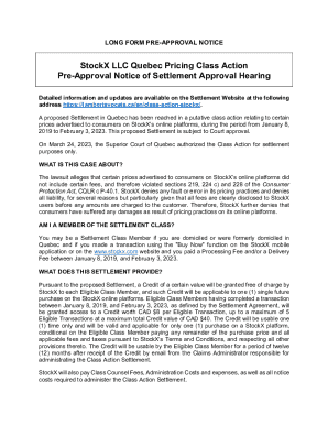 Fillable Online Court Grants Preliminary Approval to Second Settlement ...