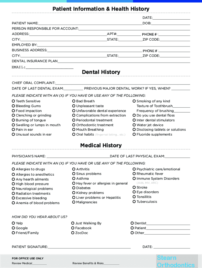 Fillable Online Health InformationMedical Conditions by Category Fax ...