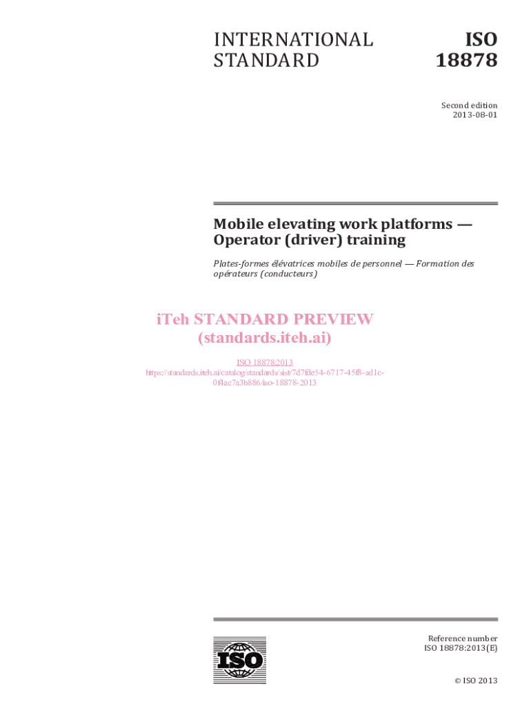 Fillable Online Mobile elevating work platformsOperator (driver ...