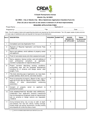 Fillable Online City of Atlantic City - Minor Site Plan Checklist (Form ...