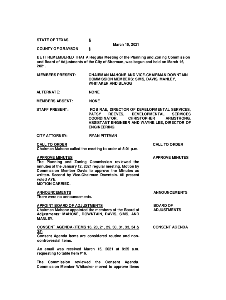 Fillable Online City of Sherman, TX Subdivision Ordinance Ordinance No ...