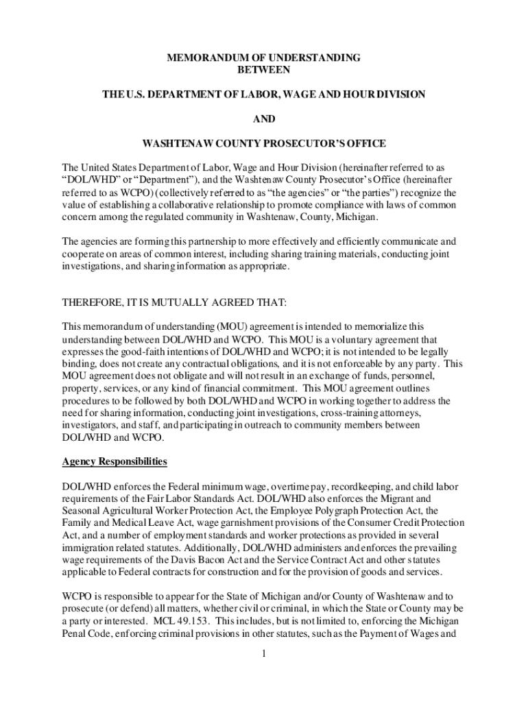 Fillable Online US Department of Labor, Washtenaw County Prosecutor's ... Fax Email Print ...