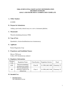 Fillable Online 510(k) Substantial Equivalence Determination Decision ...