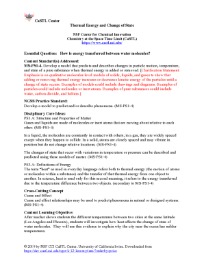 Fillable Online MS Lesson 3 Thermal Energy and States of Matter.docx ...