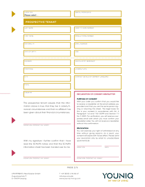 Fillable Online PROSPECTIVE TENANT LETTER Fax Email Print - pdfFiller