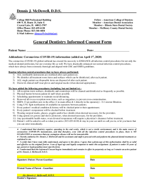 Fillable Online General Dentistry Informed Consent Form Fax Email Print ...