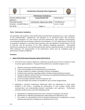 Fillable Online police fsu Florida State University Police Department Performance Evaluations ...