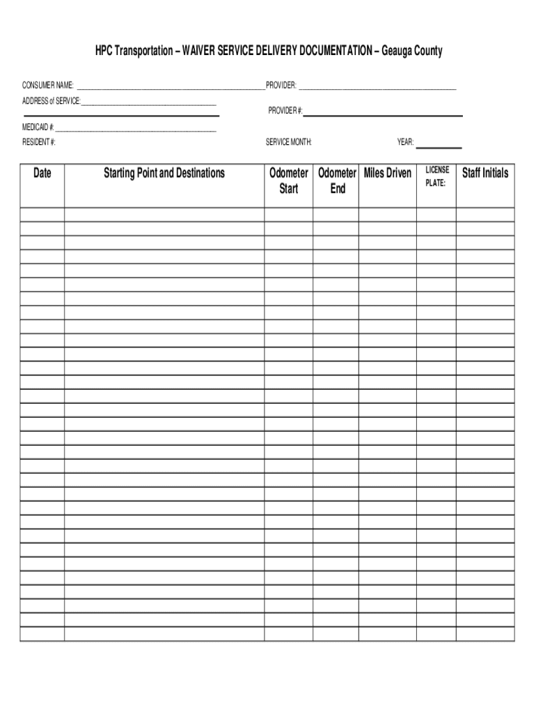 Fillable Online Service Delivery and Documentation Questions and ...