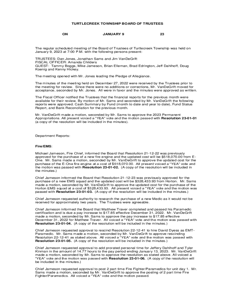 Fillable Online TRUSTEES: Dan Jones, Jonathan Sams and Jim VanDeGrift ...