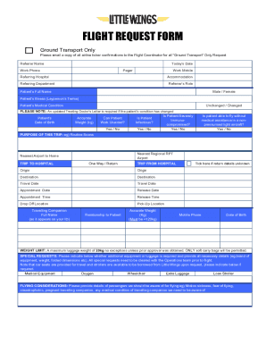Fillable Online Flight Request Form Little Wings Fax Email Print ...