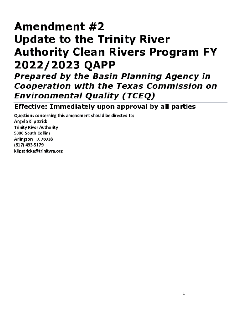 Fillable Online Revize - Amendment #2 Update to the Trinity River ...