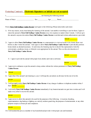 Fillable Online FOSTER CARE AGREEMENT Fax Email Print - pdfFiller