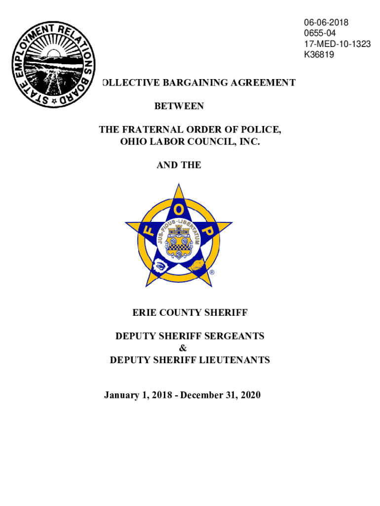 Fillable Online serb ohio COLLECTIVE BARGAINING AGREEMENT SHERIFF OF ...
