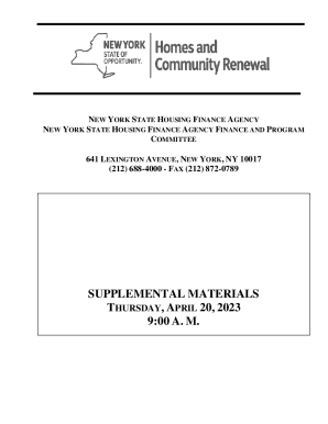 Fillable Online New York State Housing Finance Agency - Housing ...